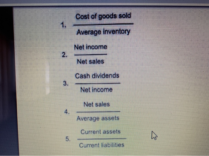 Solved Match the ratios with the appropriate ratio | Chegg.com