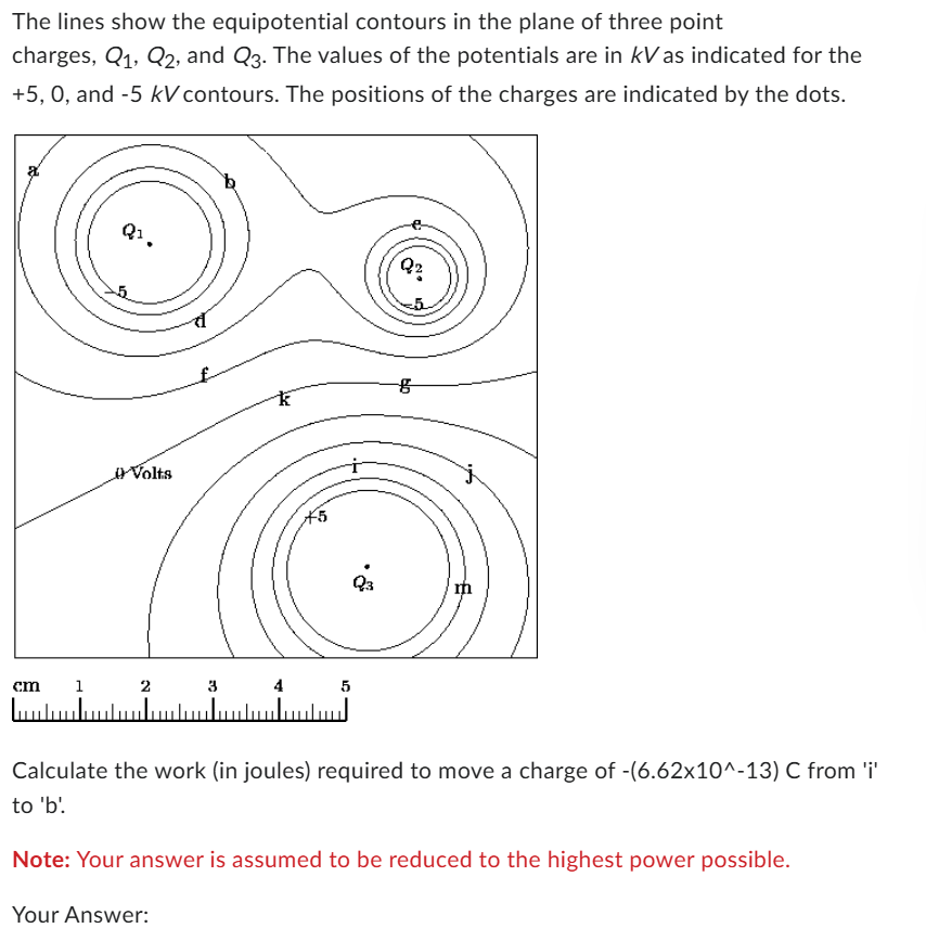 Solved The lines show the equipotential contours in the | Chegg.com