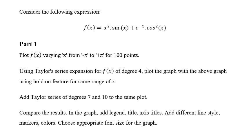 Solved Consider the following expression: | Chegg.com
