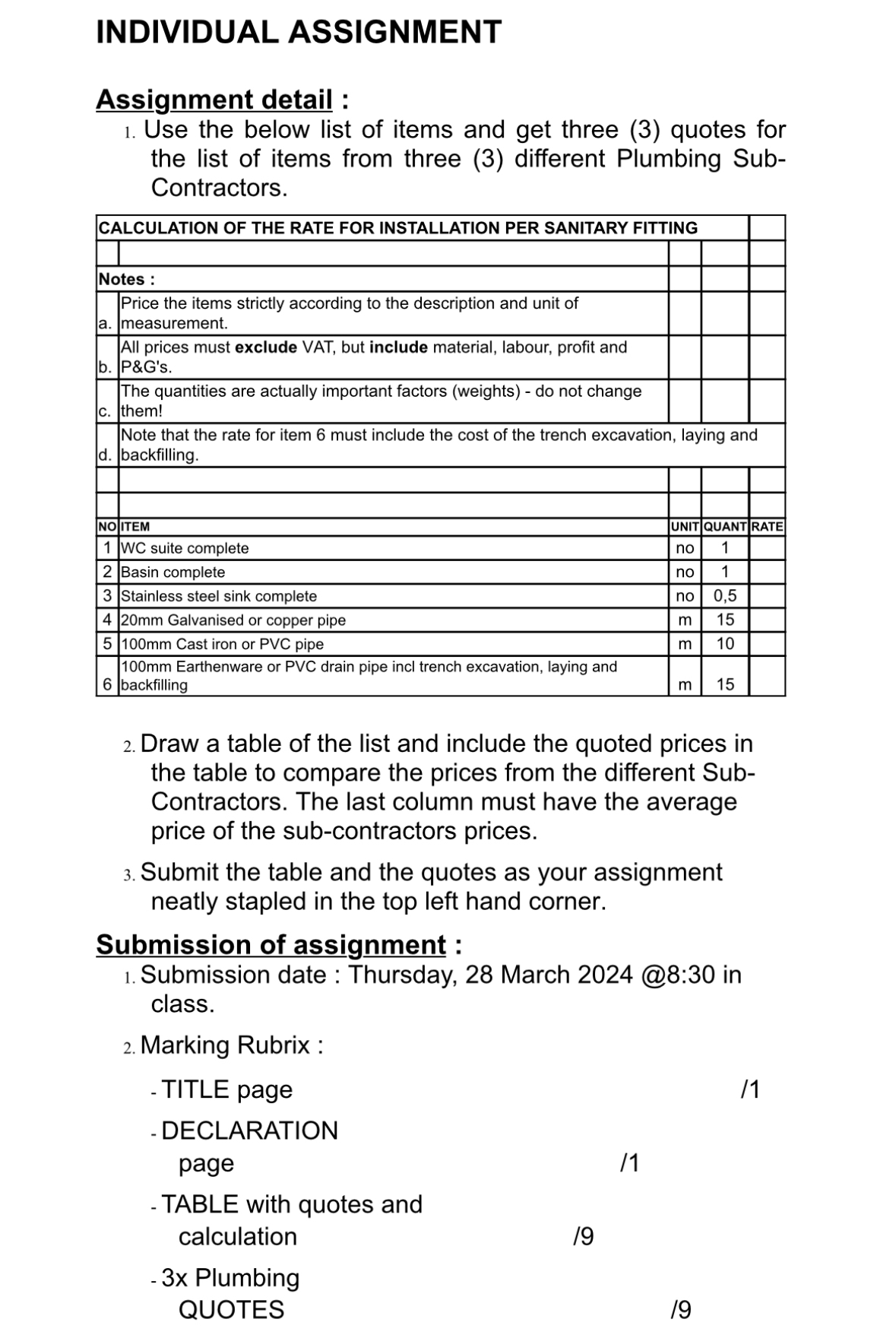 Solved INDIVIDUAL ASSIGNMENTAssignment detail :Use the below | Chegg.com