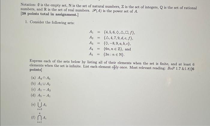 Solved Notation: θ is the empty set, N is the set of natural | Chegg.com