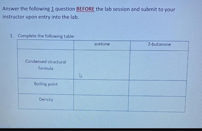 Solved Answer the following 1 question BEFORE the lab | Chegg.com