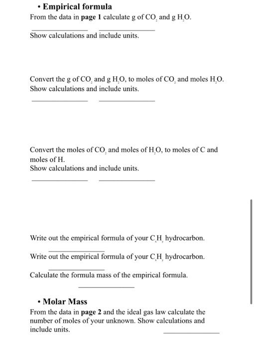 Solved Write out the empirical formula of your CH | Chegg.com