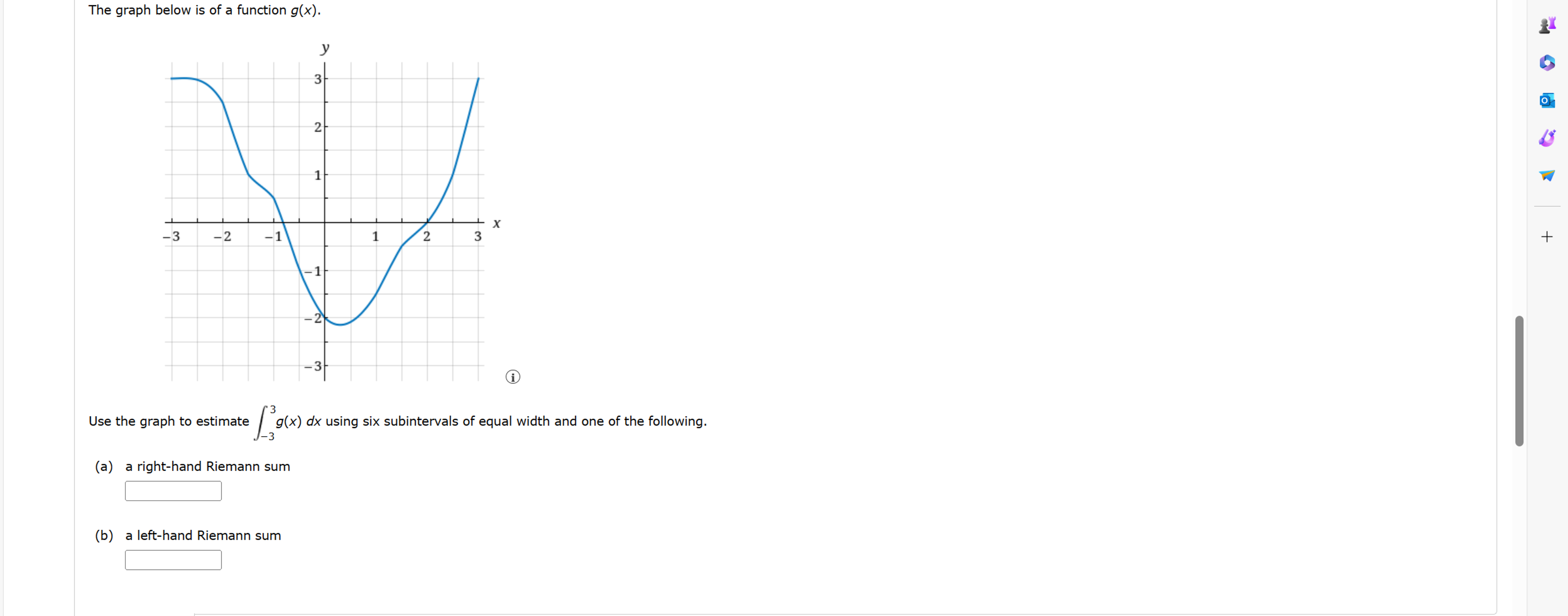 Solved The graph below is of a function g(x).Use the graph | Chegg.com