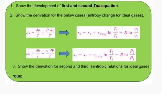 Solved 1. Show the development of first and second Tds | Chegg.com