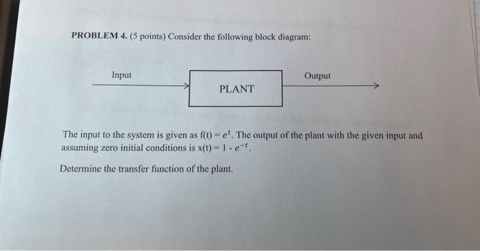 Solved PROBLEM 4. (5 points) Consider the following block | Chegg.com Solved PROBLEM 4. (5 points) Consider the following block | Chegg.com