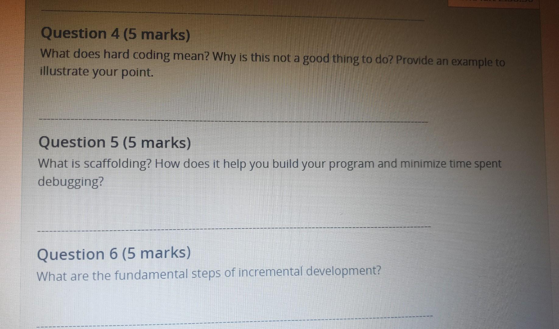Solved Question 4 ( 5 marks) What does hard coding mean? Why | Chegg.com