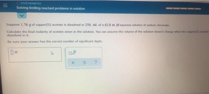 Solved O Stoichometry Solving Limiting Reactant Problems In 8269