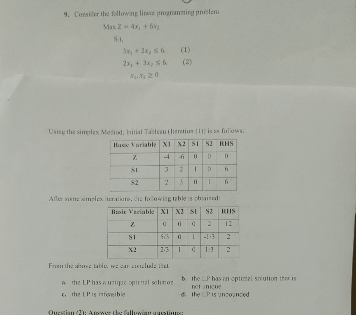 Solved Consider the following linear programming problem | Chegg.com Solved Consider the following linear programming problem | Chegg.com