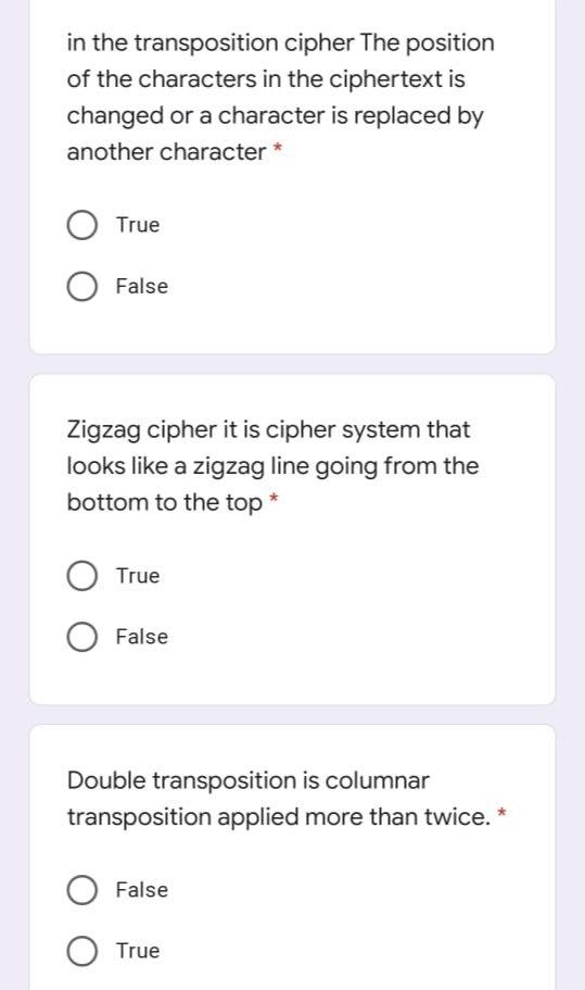 Solved in the transposition cipher The position of the | Chegg.com