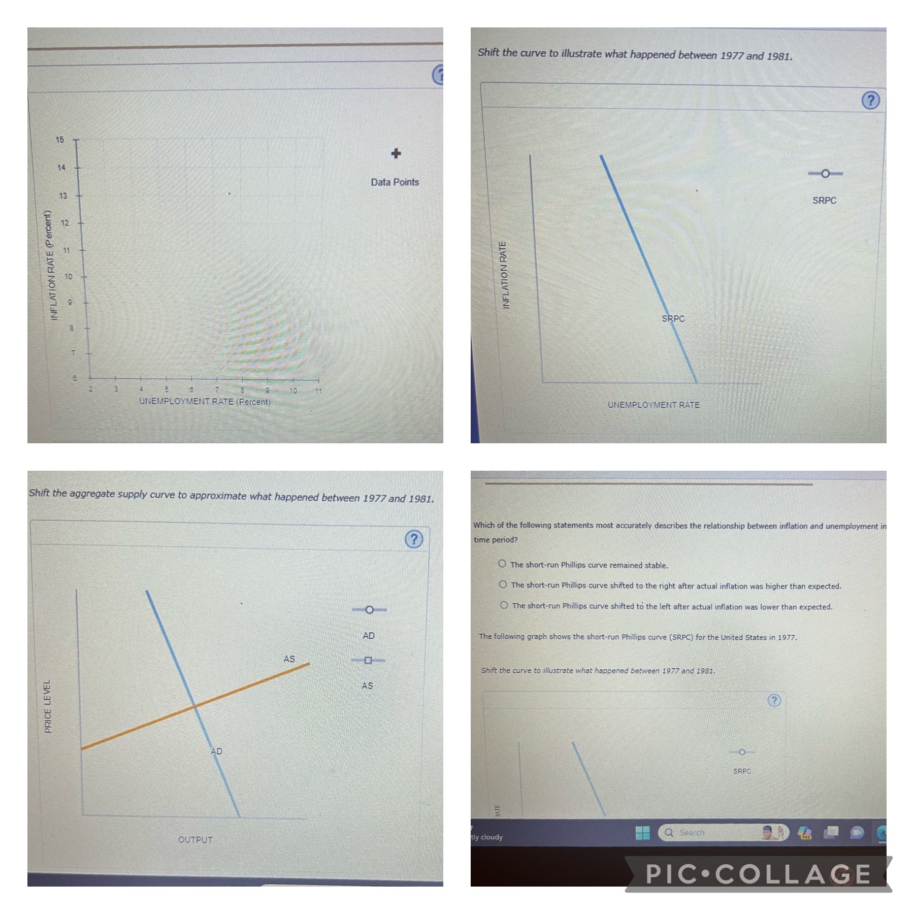 Solved The phillips curve in the late 20th centuryThe | Chegg.com