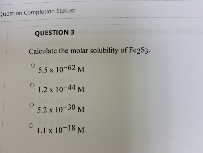 Solved Question Completion Status: QUESTION 3 Calculate the | Chegg.com