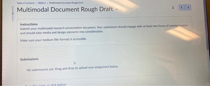 Multimodal Document Rough Draft Instructions Submit | Chegg.com