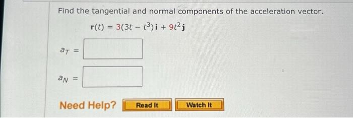 Solved Find The Tangential And Normal Components Of The