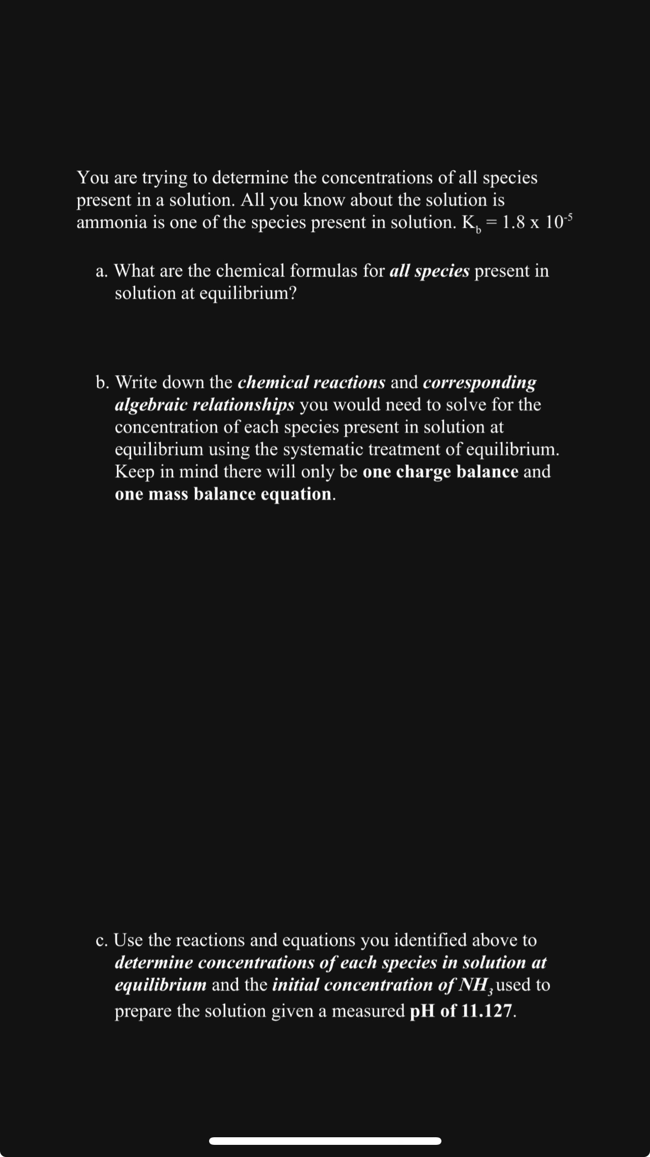 Solved You are trying to determine the concentrations of all | Chegg.com