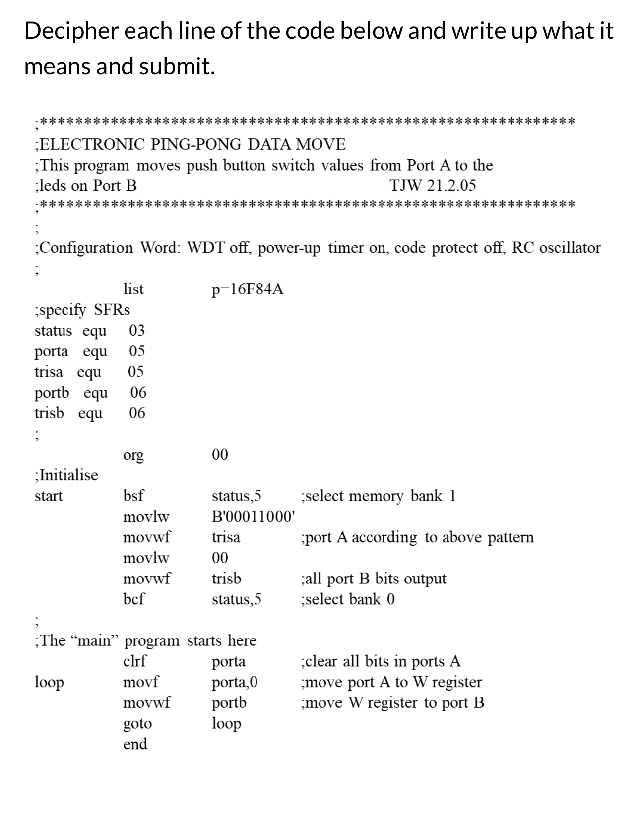 Solved Decipher each line of the code below and write up | Chegg.com