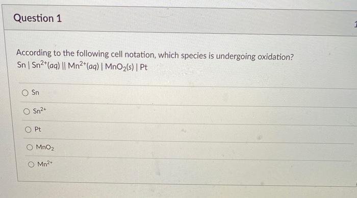 Solved According to the following cell notation, which | Chegg.com