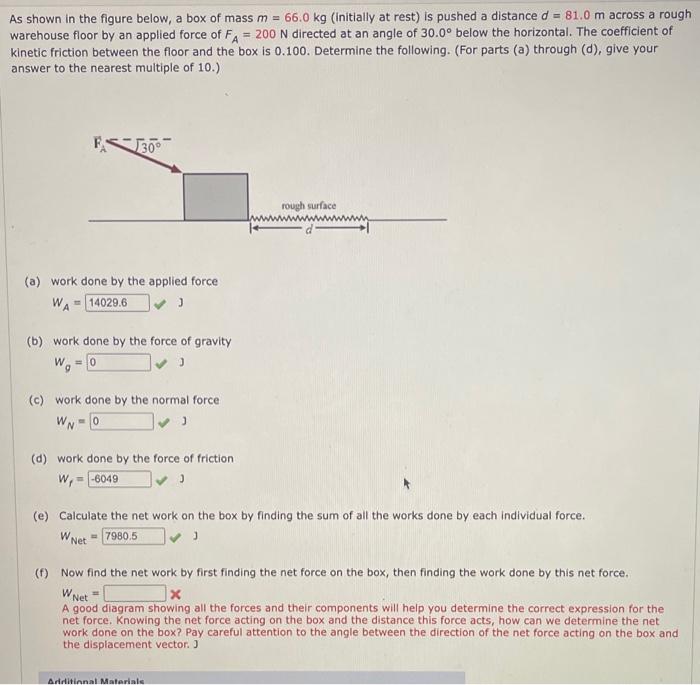 Solved As shown in the figure below, a box of mass m=66.0 kg | Chegg.com