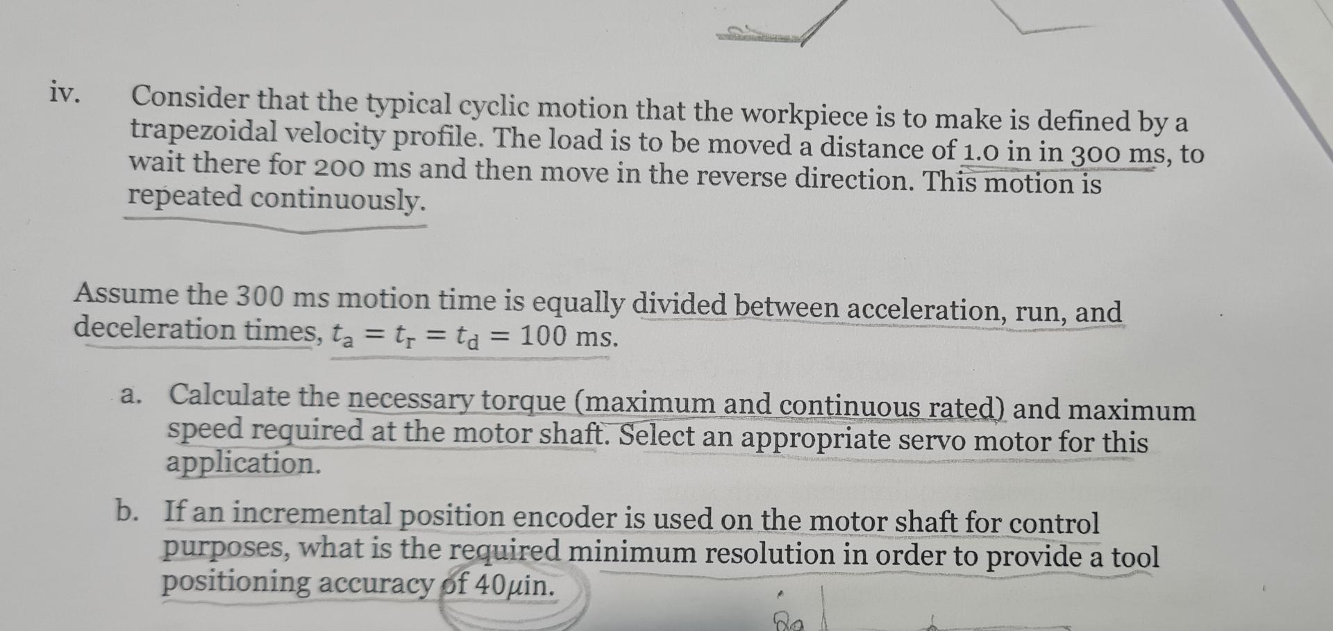 Solved iv. Consider that the typical cyclic motion that the | Chegg.com