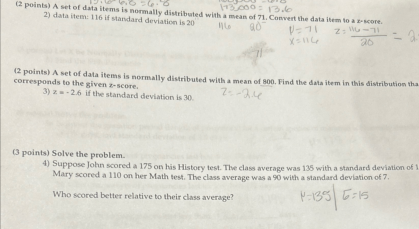 Solved (2 ﻿points) ﻿A set of data items is normally | Chegg.com