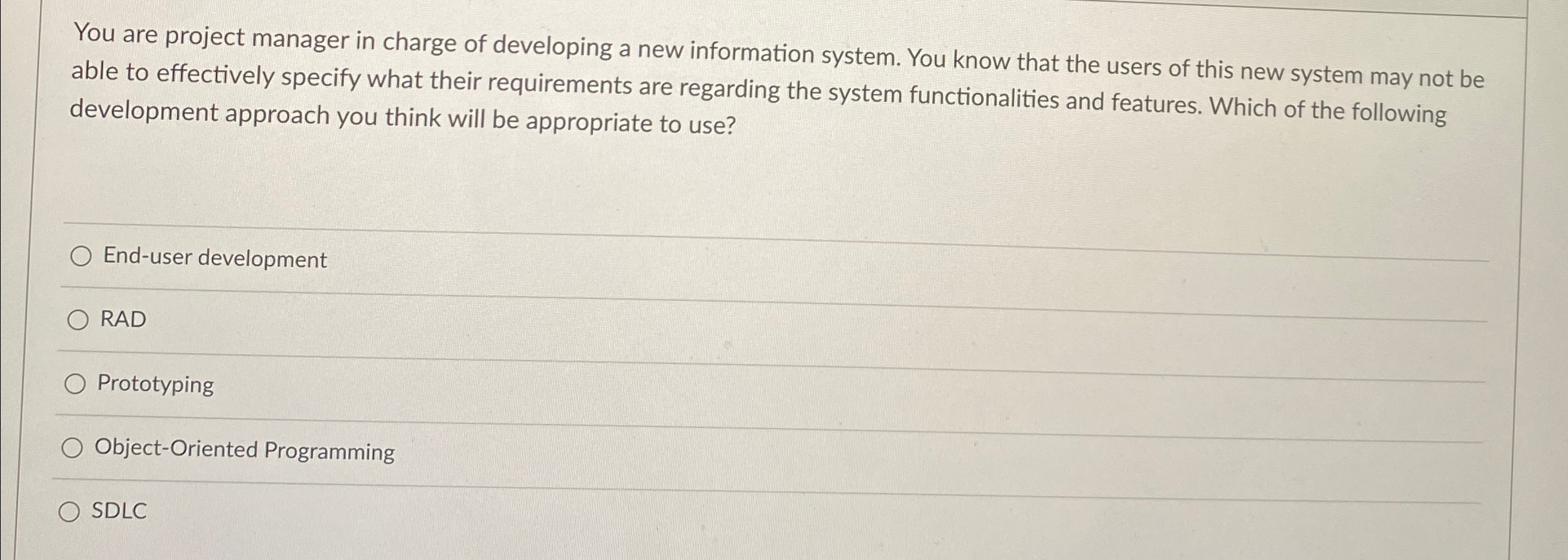 Solved You are project manager in charge of developing a new | Chegg.com