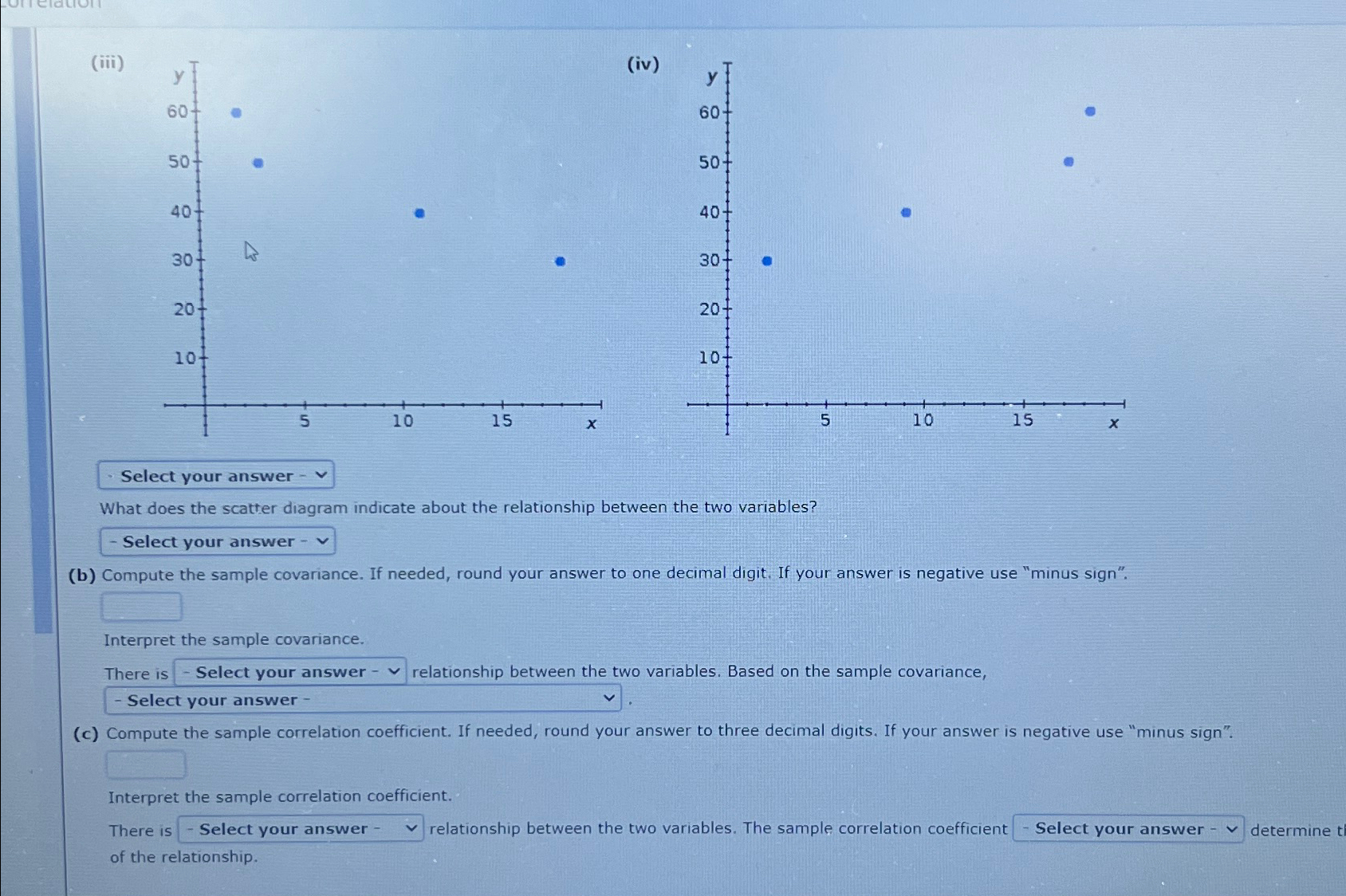 Solved Five observations taken for two variables | Chegg.com
