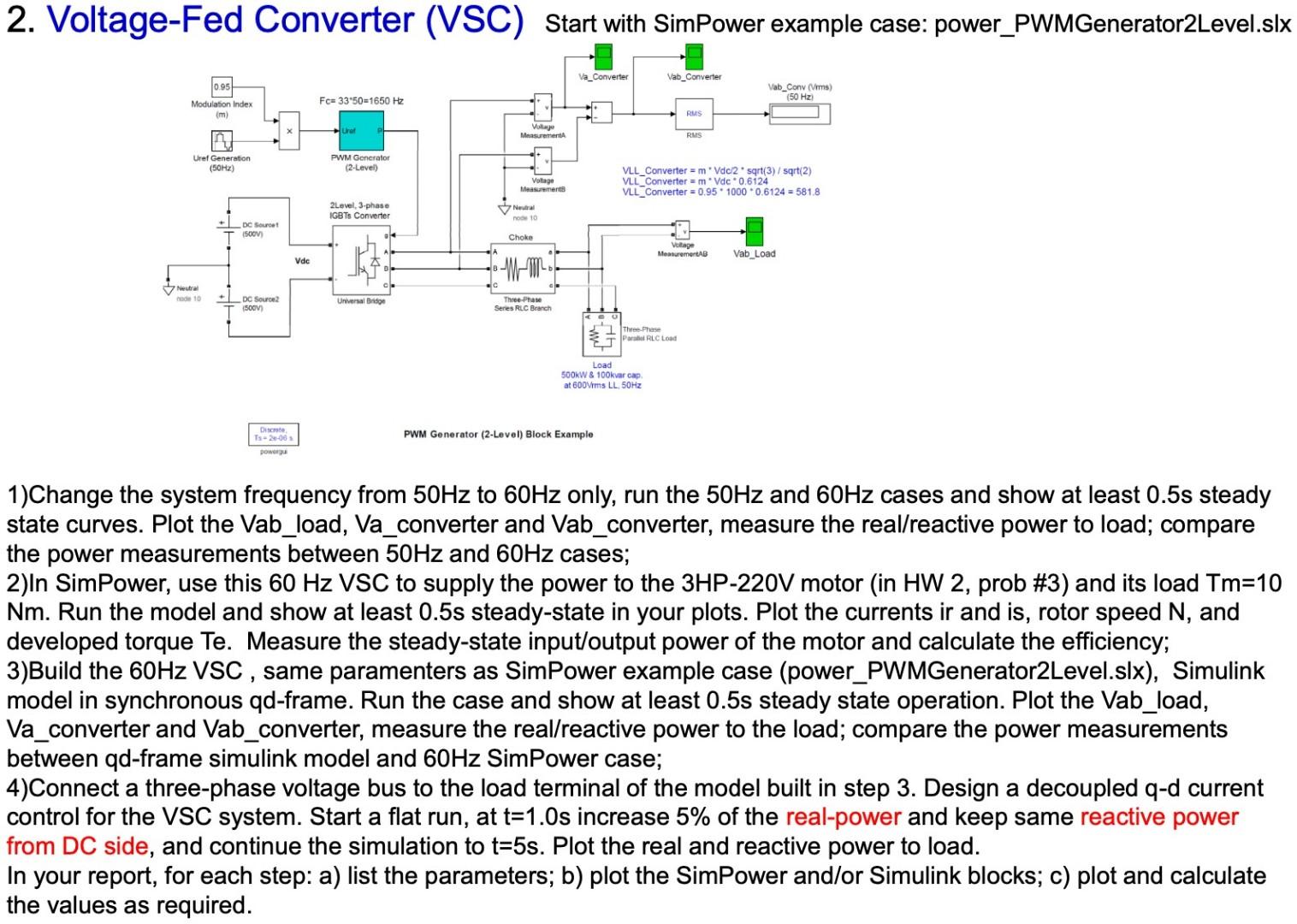1)Change the system frequency from 50 Hz to 60 Hz | Chegg.com
