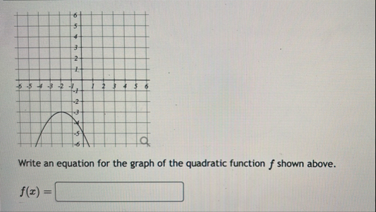 Solved Write an equation for the graph of the quadratic | Chegg.com