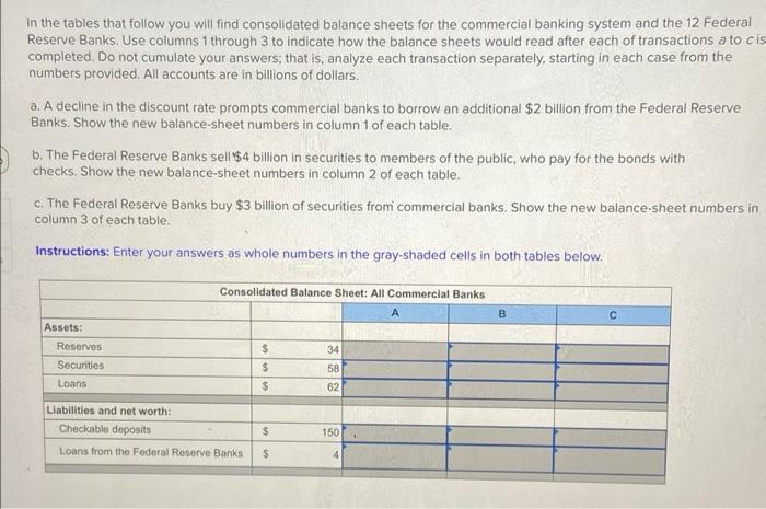 Solved In the tables that follow you will find consolidated | Chegg.com