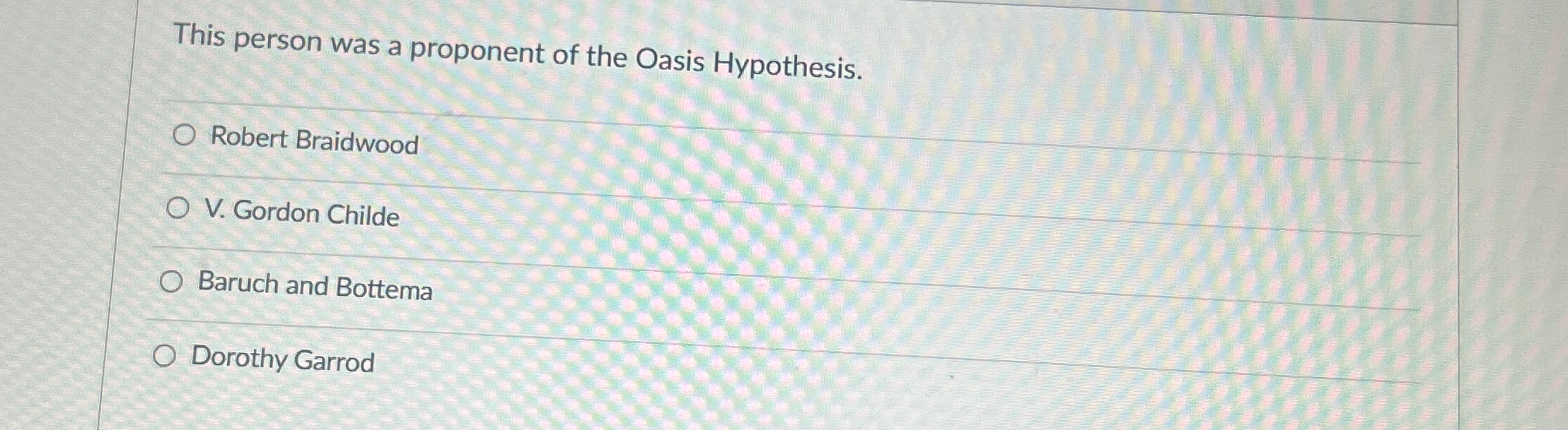 Solved This person was a proponent of the Oasis | Chegg.com
