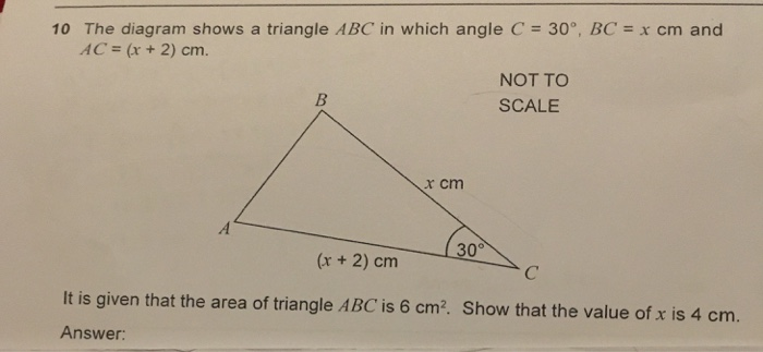 Solved 10 The diagram shows a triangle ABC in which angle C | Chegg.com