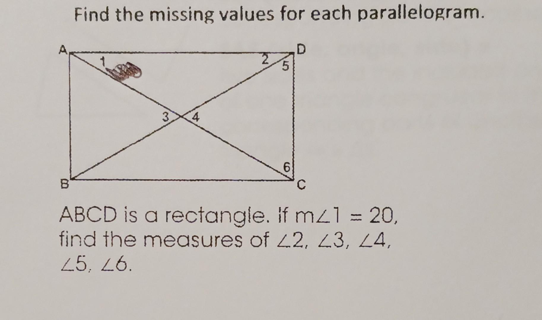 Solved Find the missing values for each parallelogram. ABCD | Chegg.com