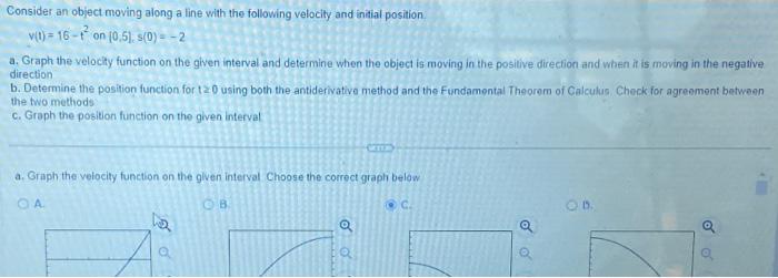 Solved Consider An Object Moving Along A Line With The