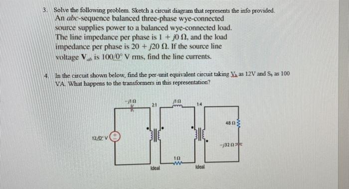 Solved 3. Solve the following problem. Sketch a circuit | Chegg.com