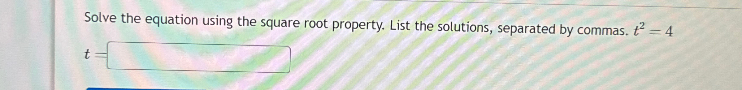 Solved Solve the equation using the square root property. | Chegg.com