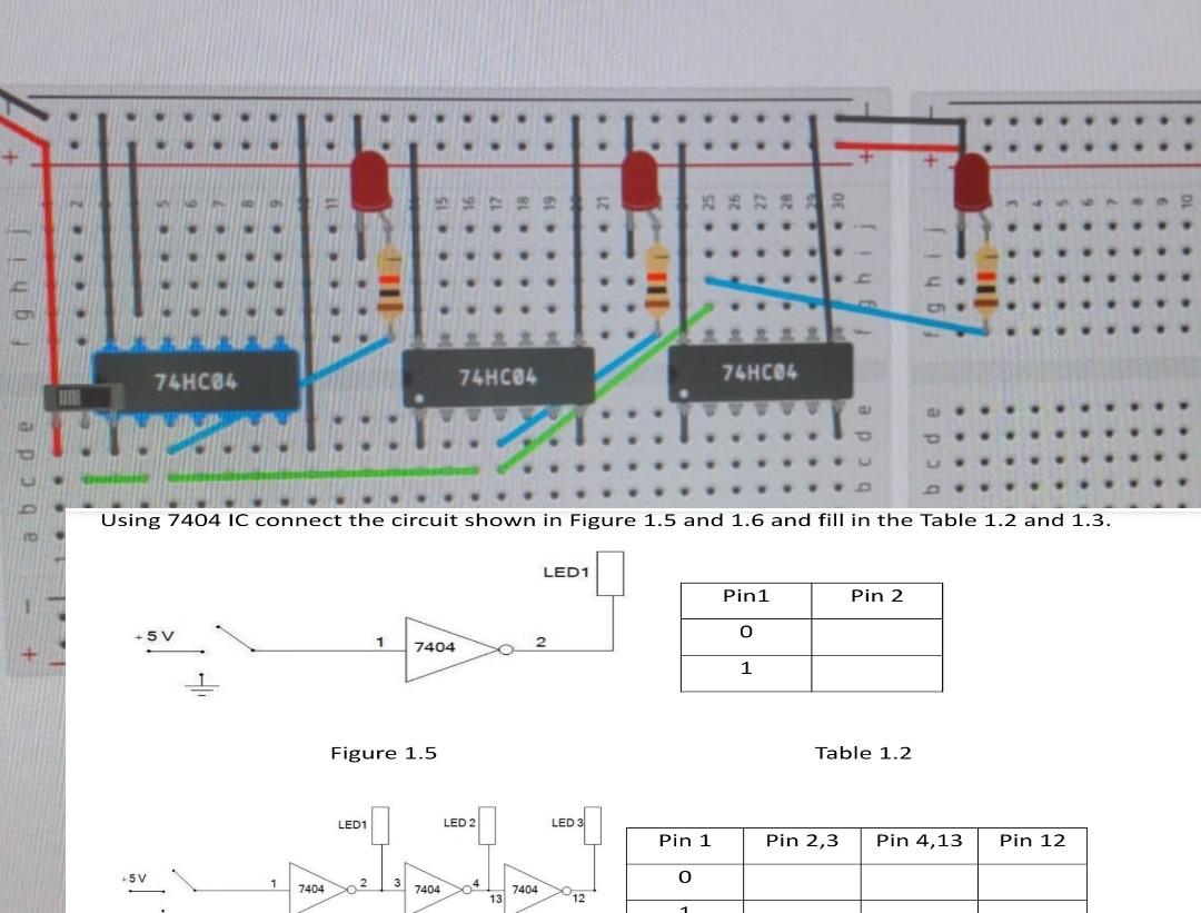 Solved SA 74HC04 74HC04 74HCO MIL Using 7404 IC connect the | Chegg.com