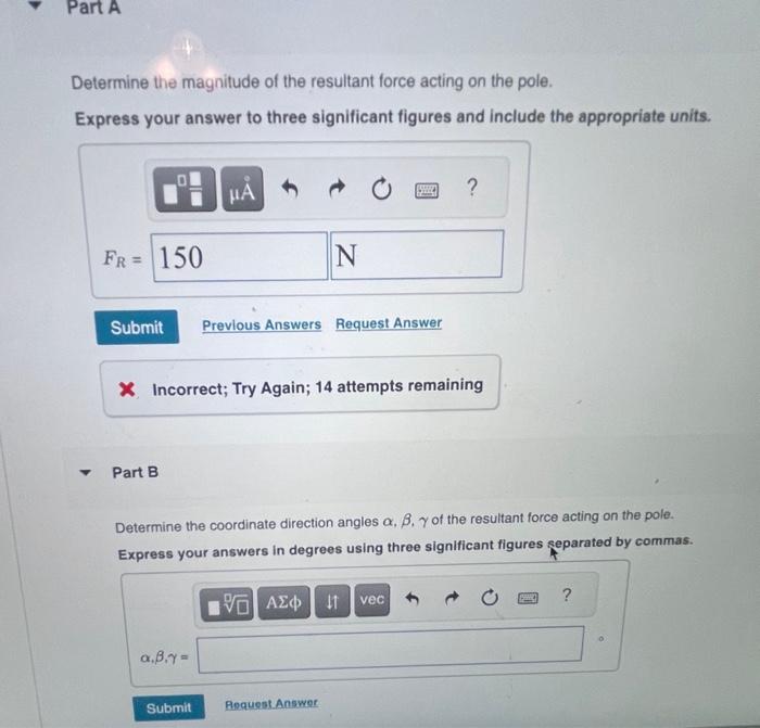 Solved Determine the magnitude of the resultant force acting | Chegg.com