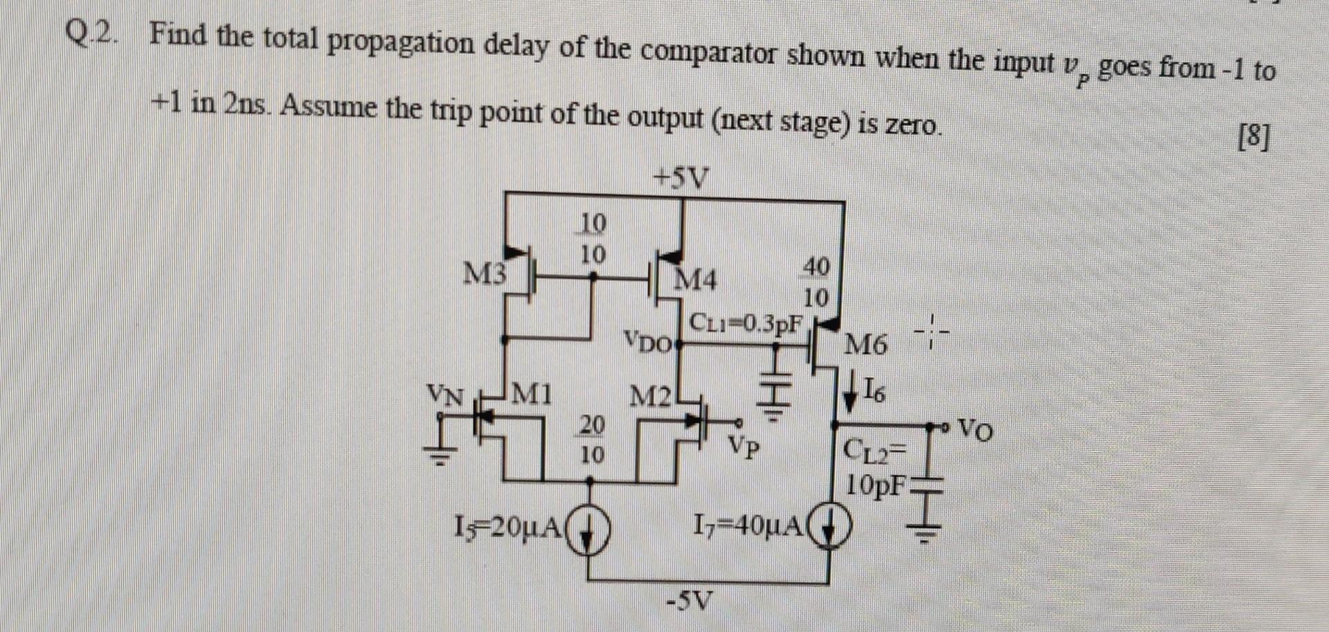 Q.2. Find the total propagation delay of the | Chegg.com