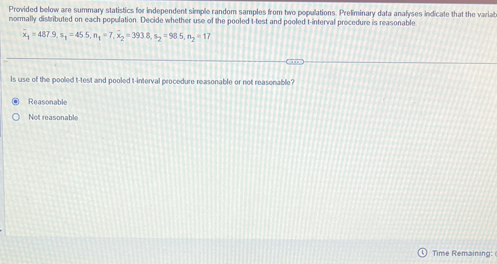 Solved Provided below are summary statistics for independent | Chegg.com