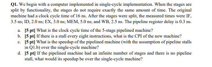 Solved Q1. ﻿We begin with a computer implemented in | Chegg.com