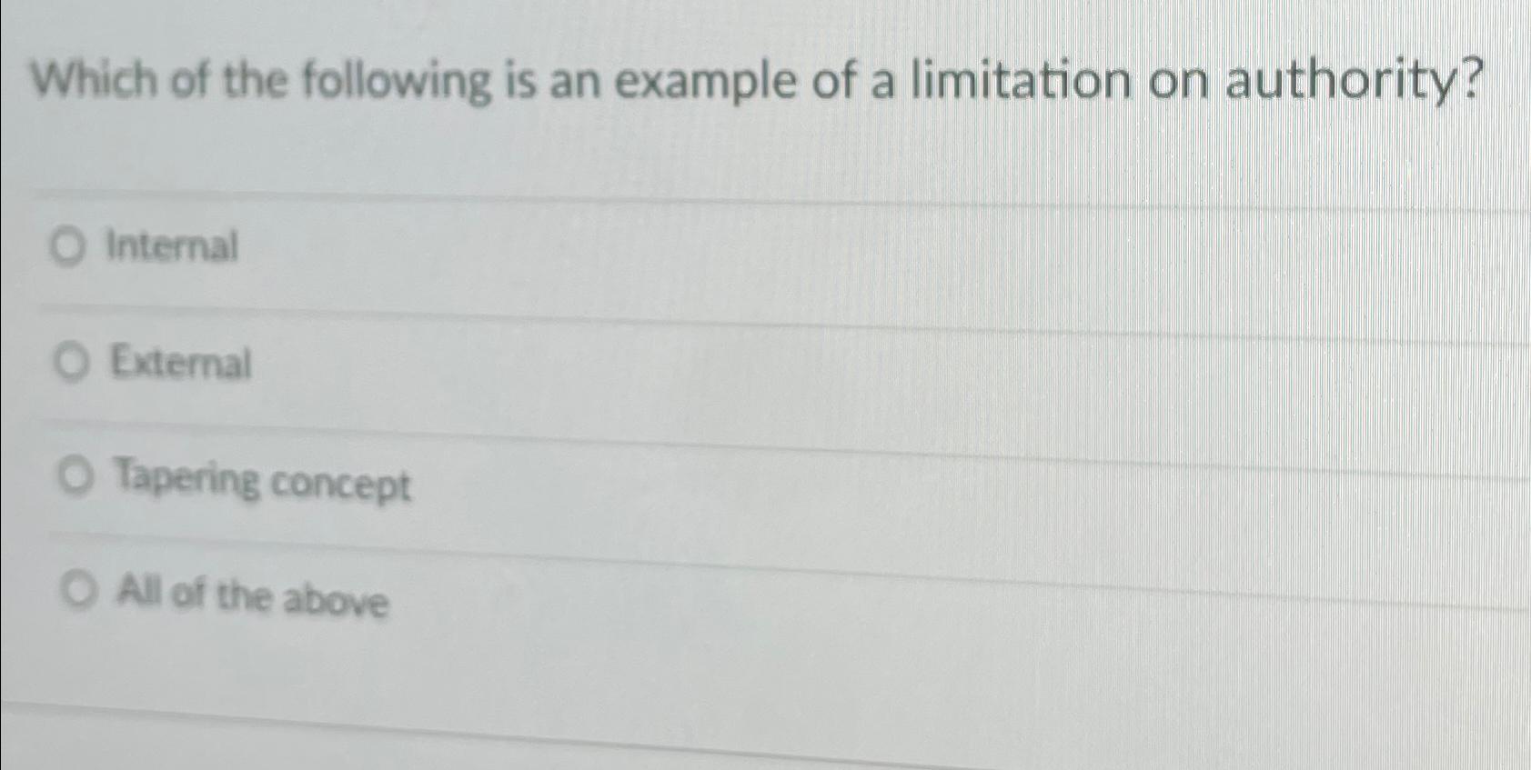 Solved Which of the following is an example of a limitation | Chegg.com