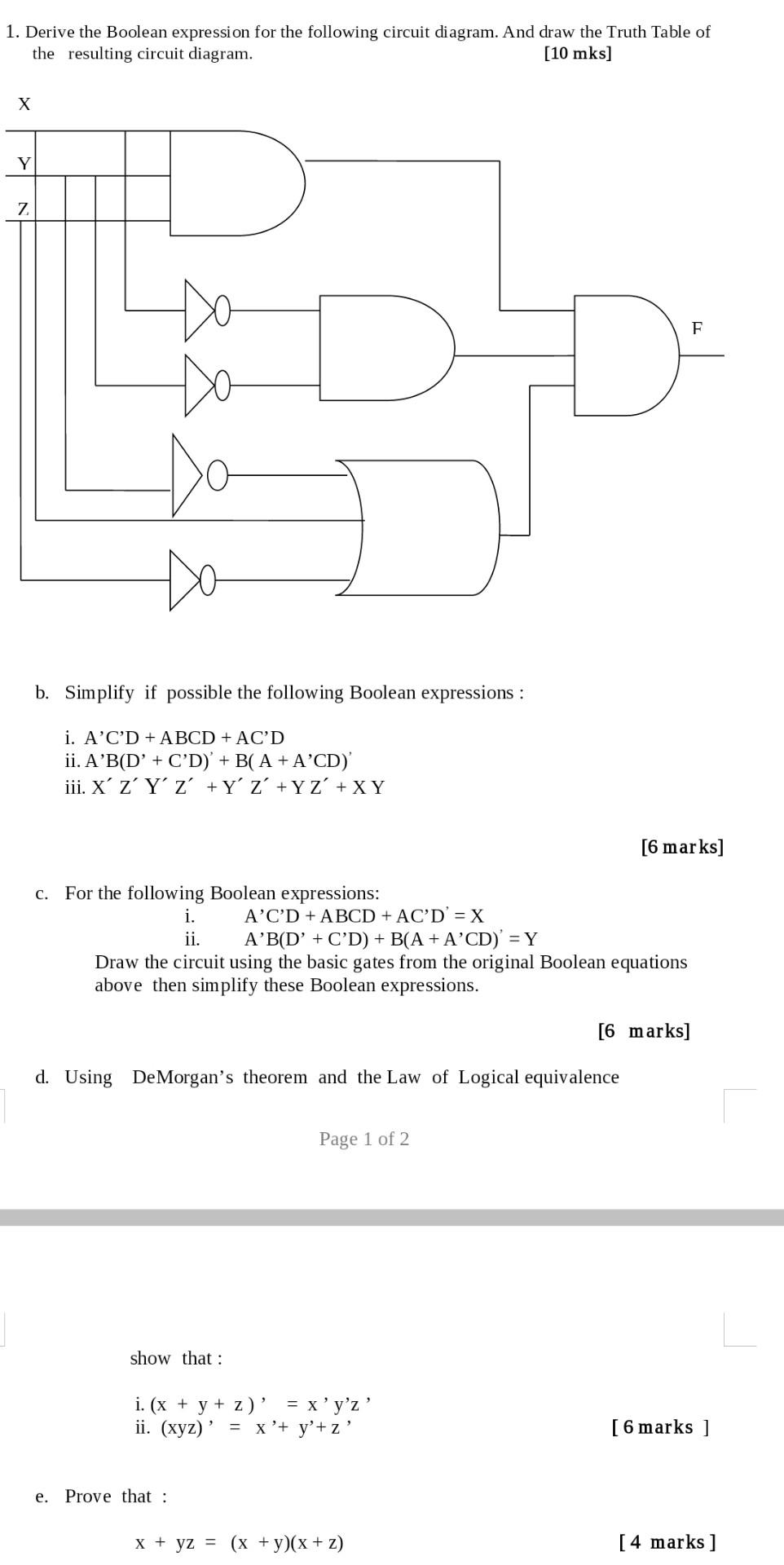Solved 1. Derive the Boolean expression for the following | Chegg.com