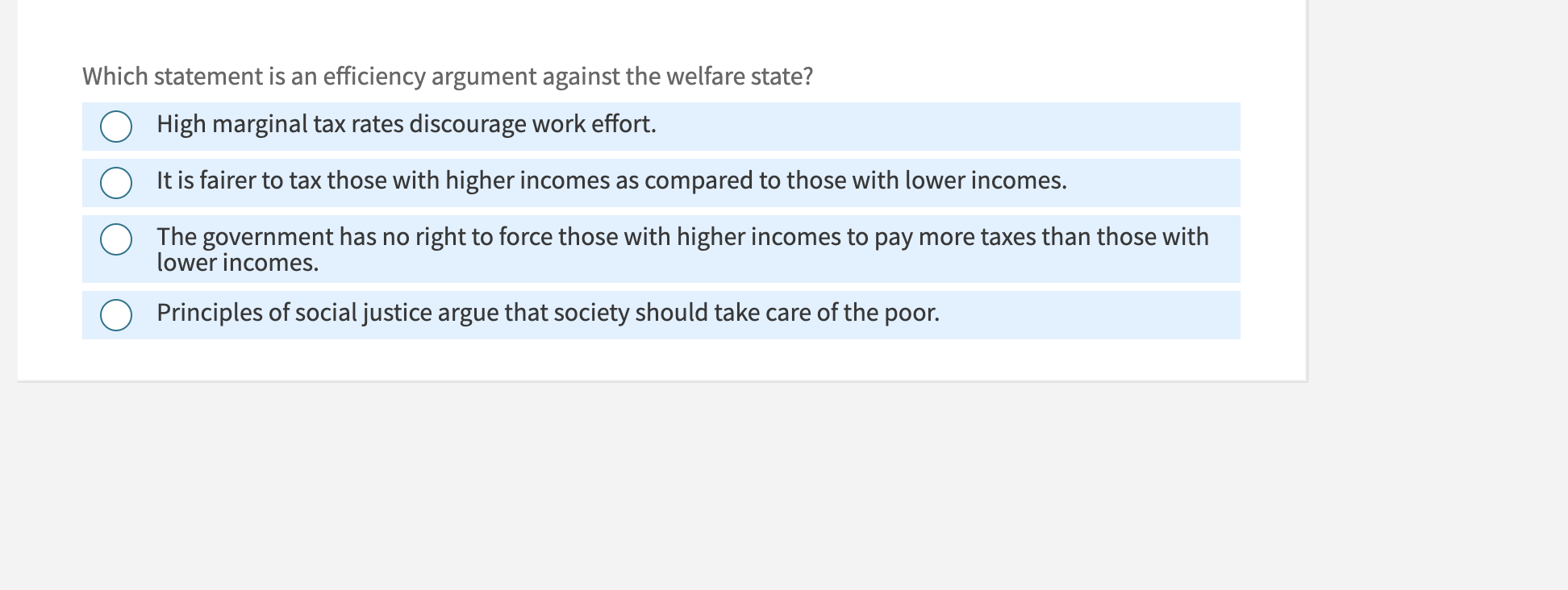 Solved Which statement is an efficiency argument against the | Chegg.com