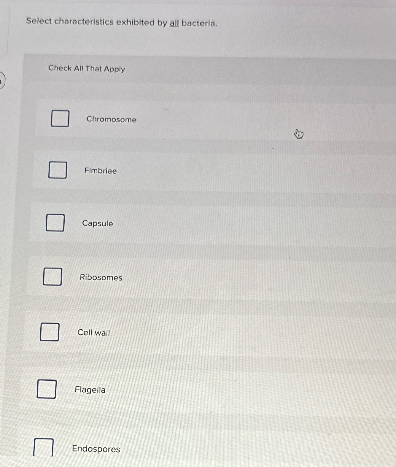 Solved Select characteristics exhibited by all | Chegg.com