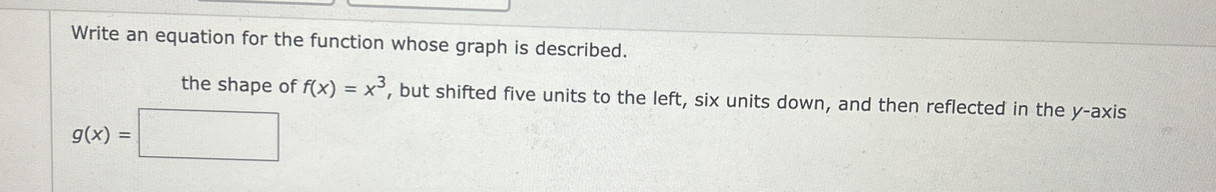 Write an equation for the function whose graph is | Chegg.com