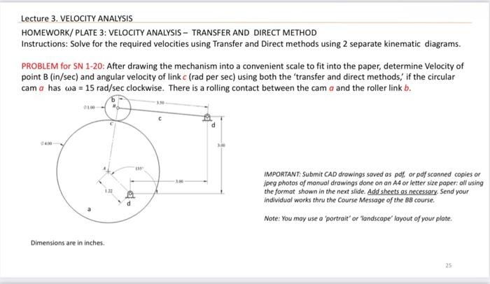 HOMEWORK/ PLATE 3: VELOCITY ANALYSIS - TRANSFER AND | Chegg.com