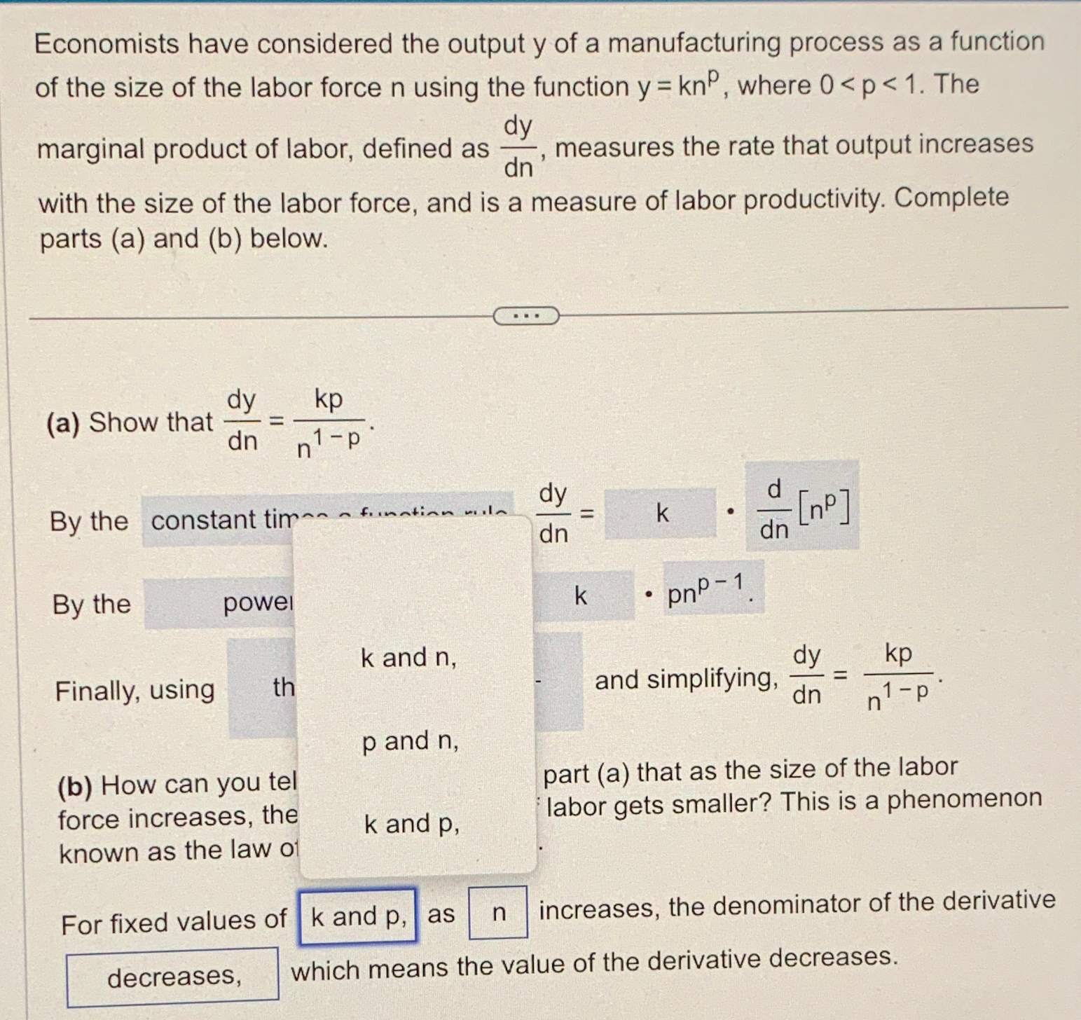 Solved Economists have considered the output y ﻿of a | Chegg.com