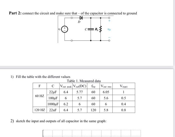 Solved Part 1: Connect the full wave rectifier circuit shown | Chegg.com
