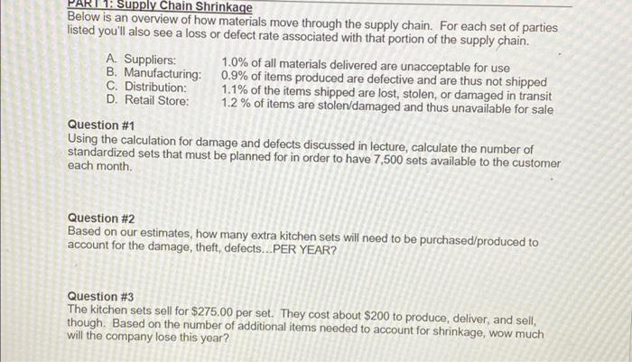 Solved Based on our estimates, how many extra kitchen sets | Chegg.com
