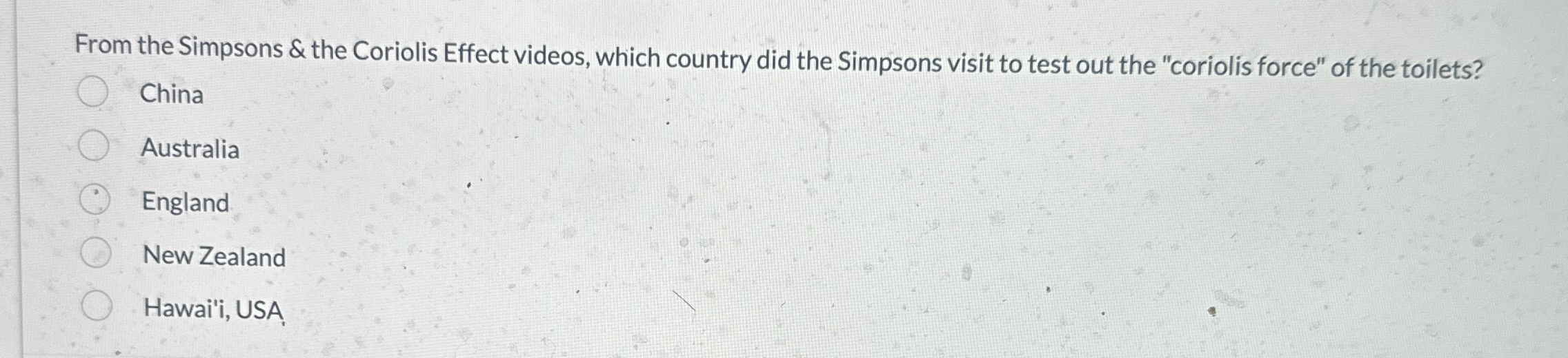 Solved From the Simpsons & the Coriolis Effect videos, which | Chegg.com